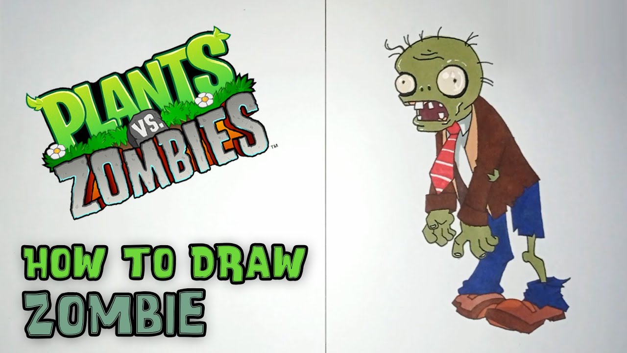 How to Draw Zombie (Plants vs Zombies) - YouTube