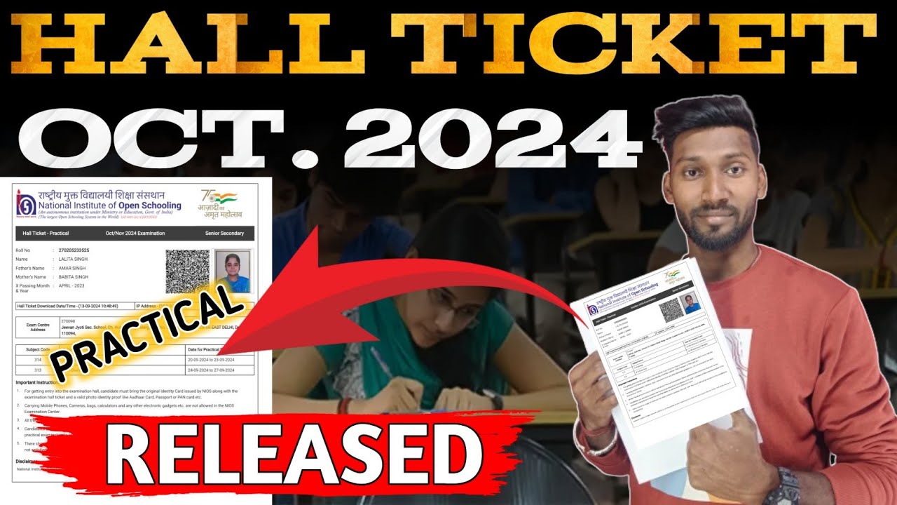 NIOS OCTOBER 2024 PRACTICAL EXAM HALL TICKET DECLARED - YouTube