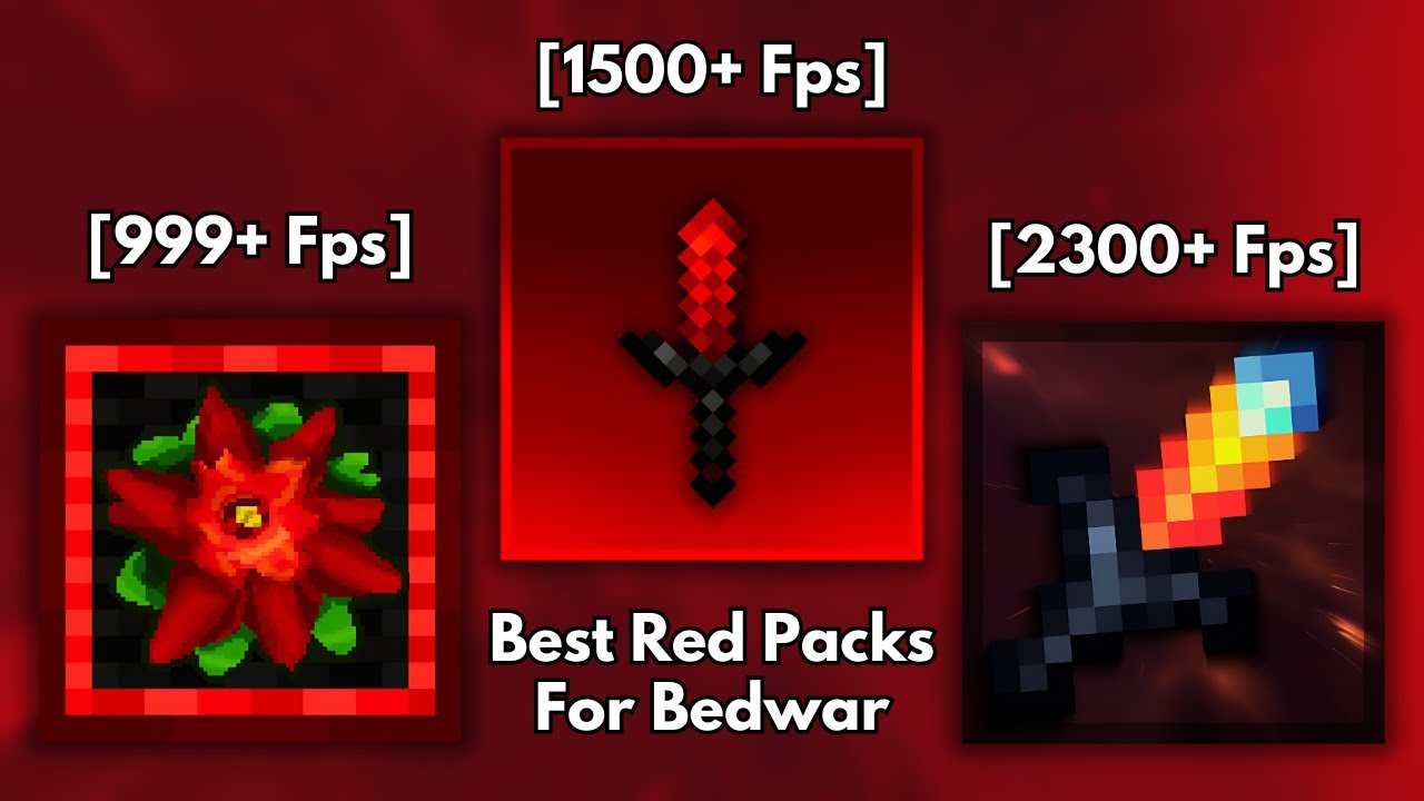 🔥 Top 3 (🔴) Red Edition Bedwars/PvP Packs - Ultimate FPS Boost (1.8.9 ...