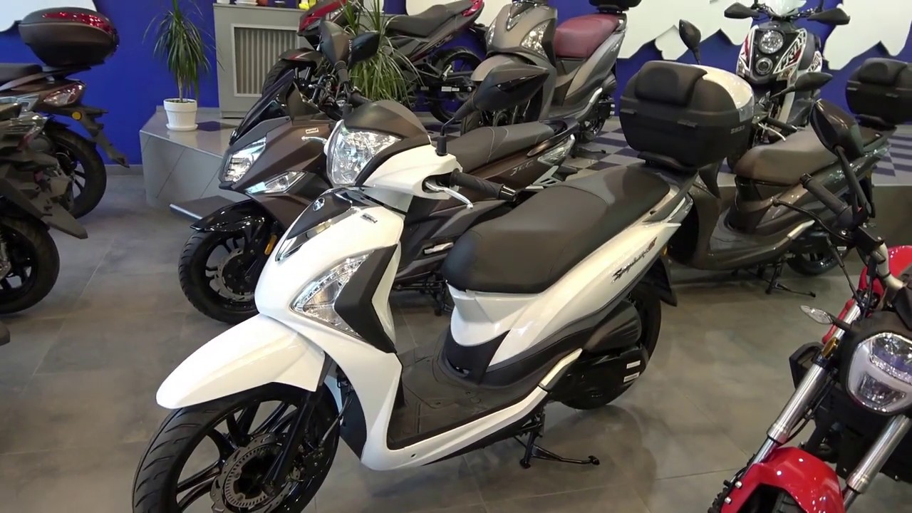 The 2020 SYM Symphony ST 200i scooter white colour walkaround - YouTube
