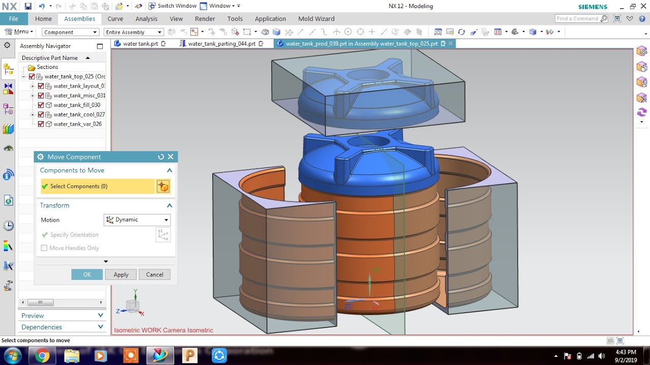 NX MOLD WIZARD #Water tank mold design - YouTube