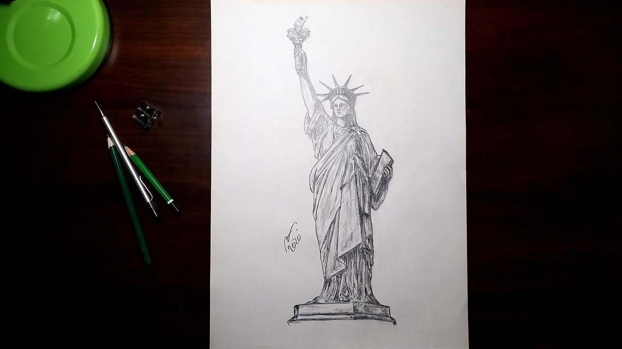 Artisticus 34 | Statue of Liberty * New York * USA (2020) | drawing 100 ...
