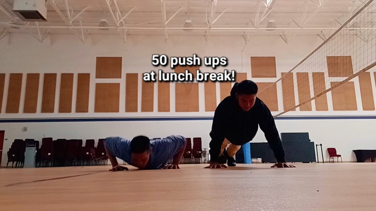 50 push ups at lunch break with my student! - YouTube