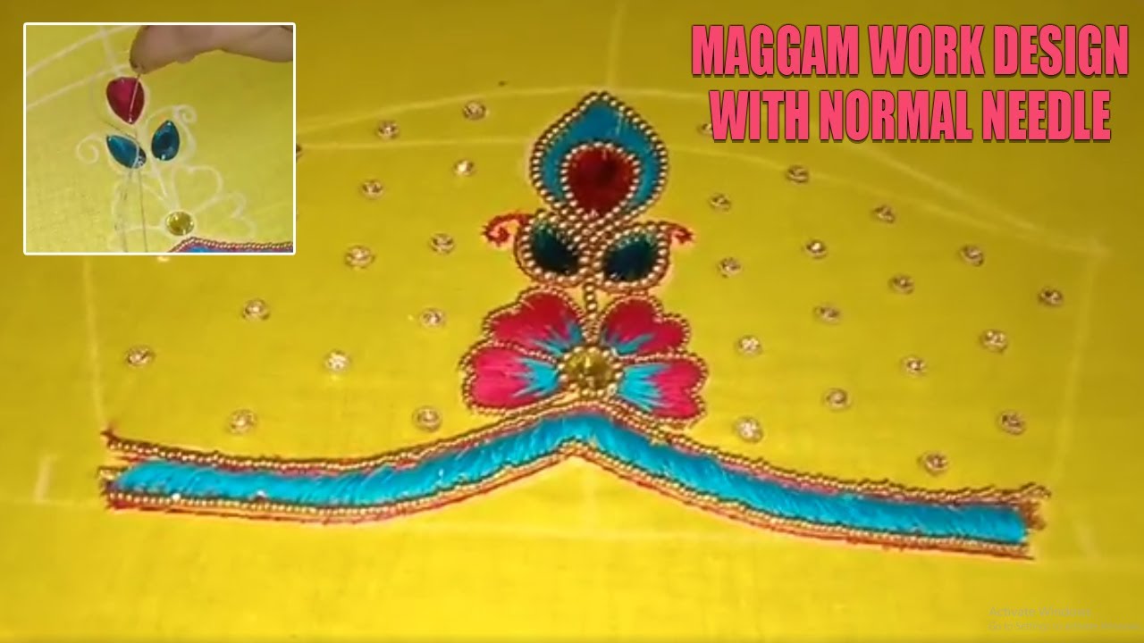 234-Maggam work design with normal needle || లేటెస్ట్ jewelry||thread ...
