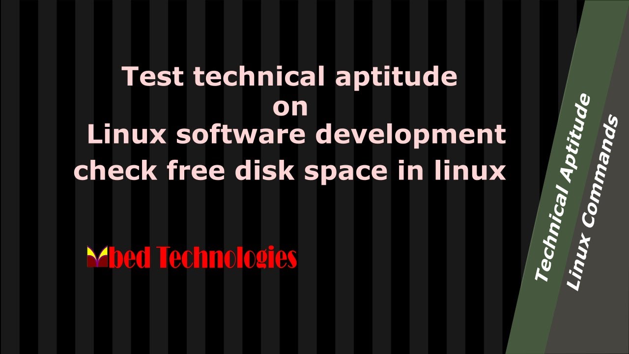 A Technical ion On Command To Check Free Disk Space In Linux YouTube A Technical ion On Command To Check Free Disk Space In Linux YouTube