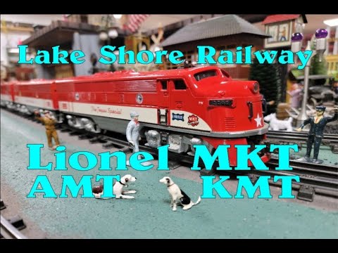 Lionel MKT ABA diesels with AMT Auburn / KMT Kris scale Boxcars on T ...