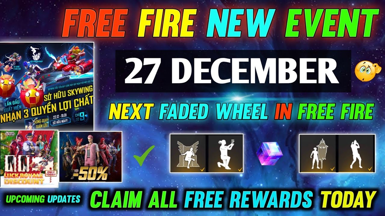 FREE FIRE NEW EVENT | 27 DECEMBER NEW EVENT | FREE FIRE NEW UPDATE | FF ...