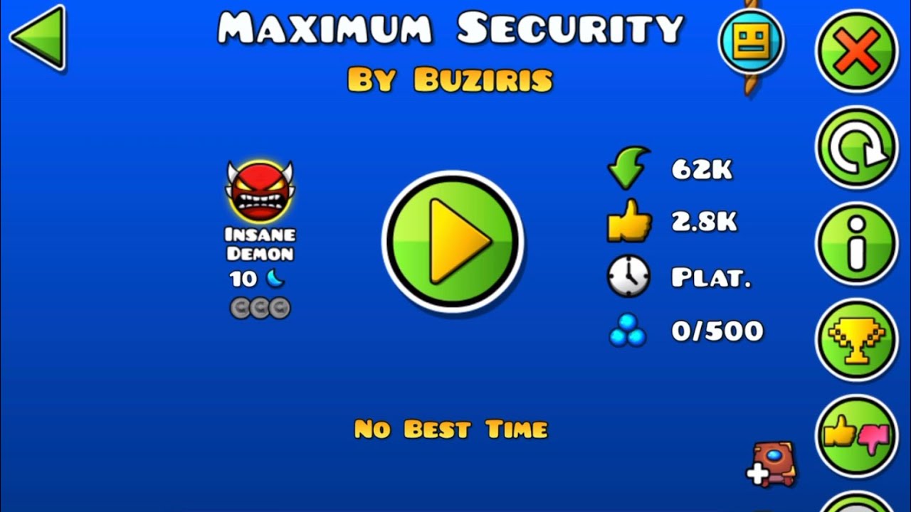 Maximum Security Insane Demon Geometry Dash 2.2 Olatformer Mobile ...