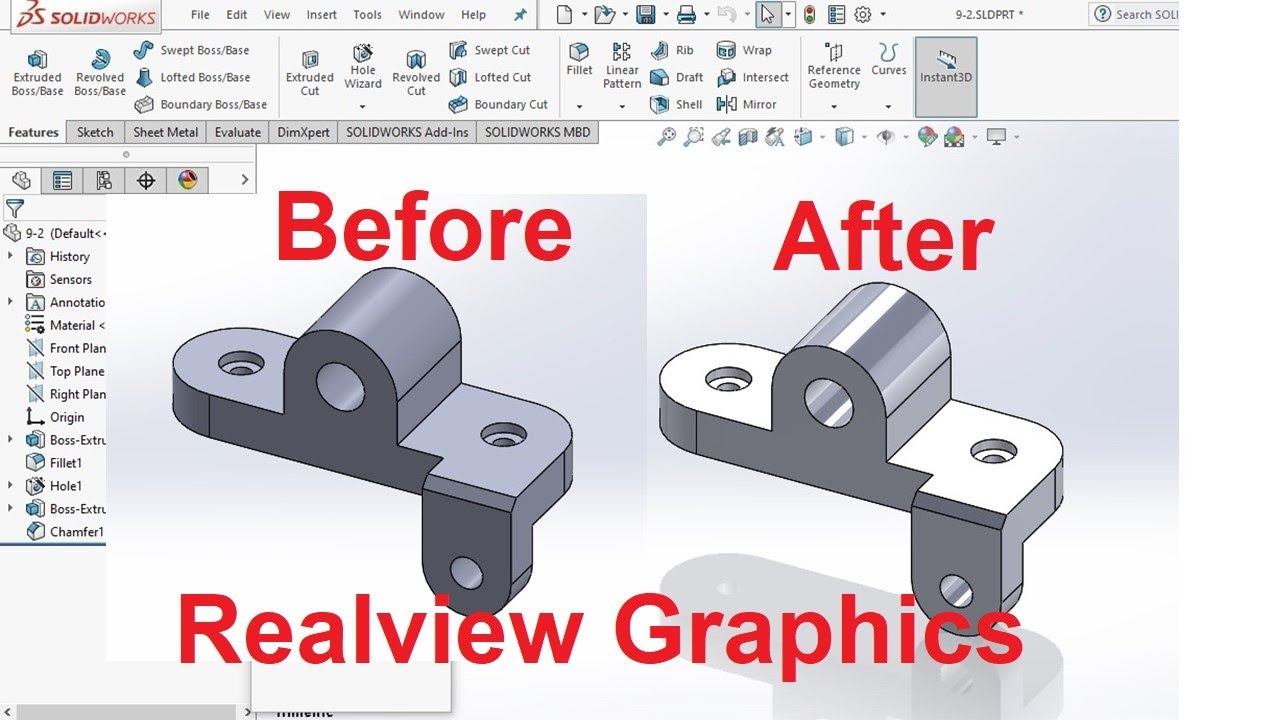 Realview Grapics in Solidworks every version สอนการทำให้รูปชิ้นงานสม ...