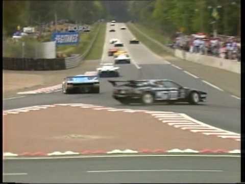 1986 - Le Mans - MK Motorsport BMW M1 spins at Mulsanne Corner