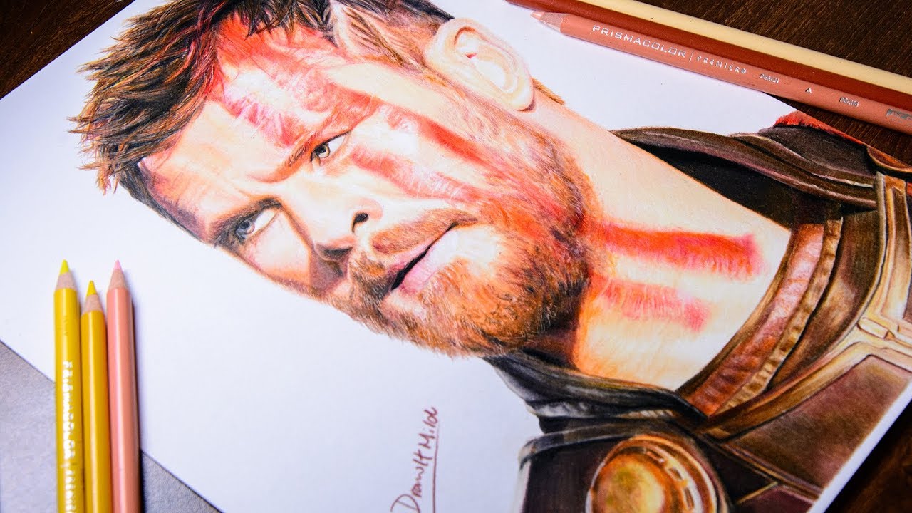 Drawing Time Lapse | Thor (Thor: Ragnarok) | DrawItMild - YouTube