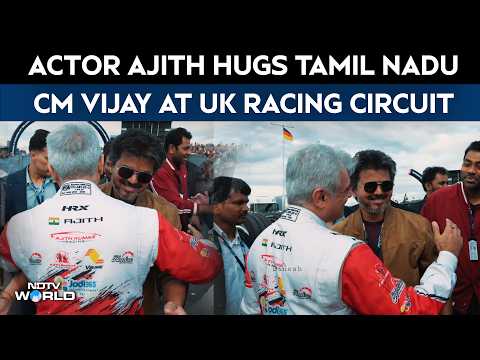 Actor Ajith Hugs Tamil Nadu CM Vijay At UK Racing Circuit