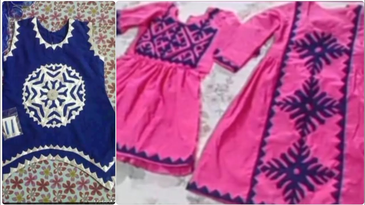 Beautiful latest stylish baby girls traditional sindhi aplic work patch ...