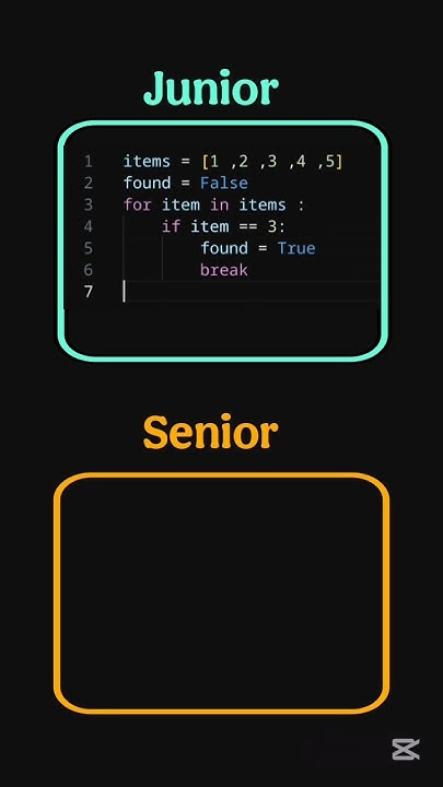 Junior vs Senior Developer (Check if a list contains a specific item) # ...