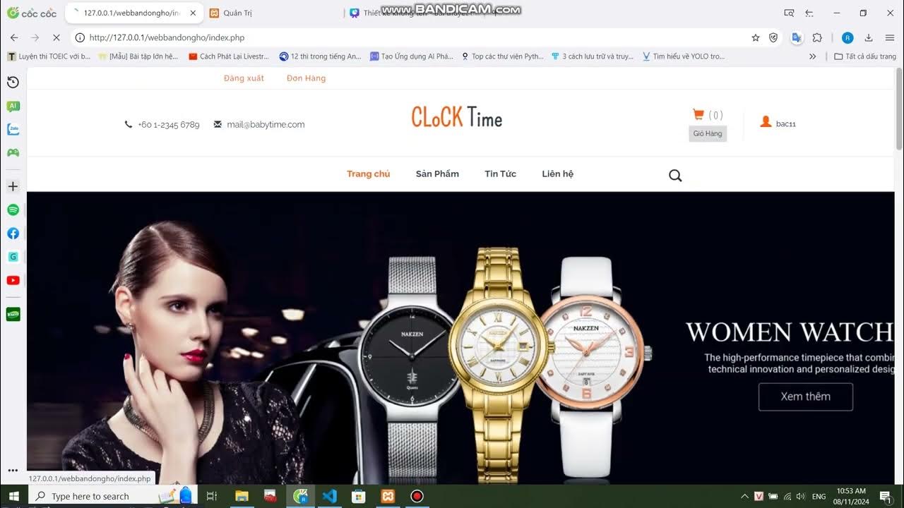 Đồ án website bán đồng hồ TIMECLOCK bằng PHP & MYSQL đầy đủ chức năng quản trị và người dùng ...