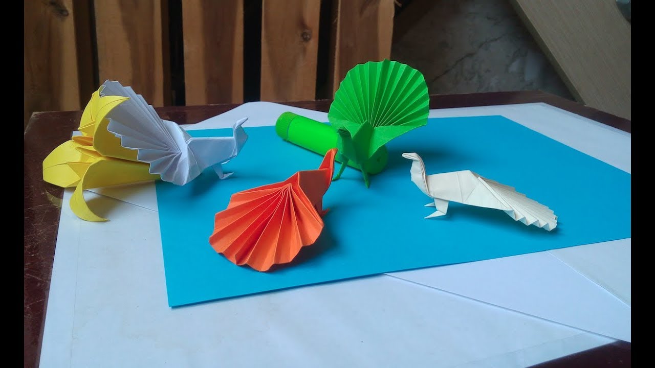 Xếp con công - peacock - Origami - YouTube