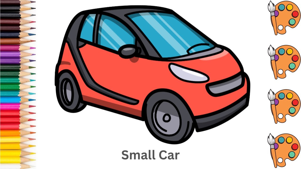 Small Car - Sketch Art and Paint | Step by step tutorial | Pencil to ...
