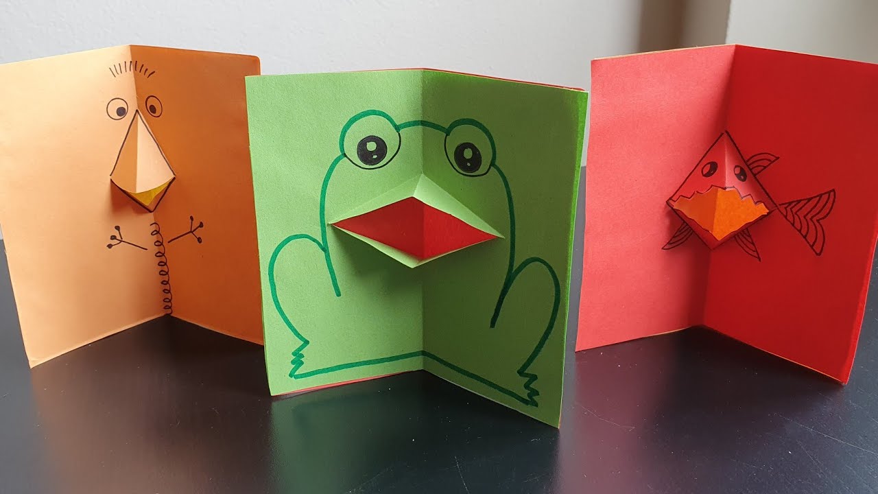 Tuto n°42: carte pop-up facile "bouche ouverte" - YouTube