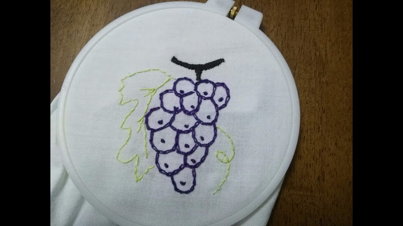 DIY Embroidery Designs - Hand Grapes Embroidery Designs for beginner ...