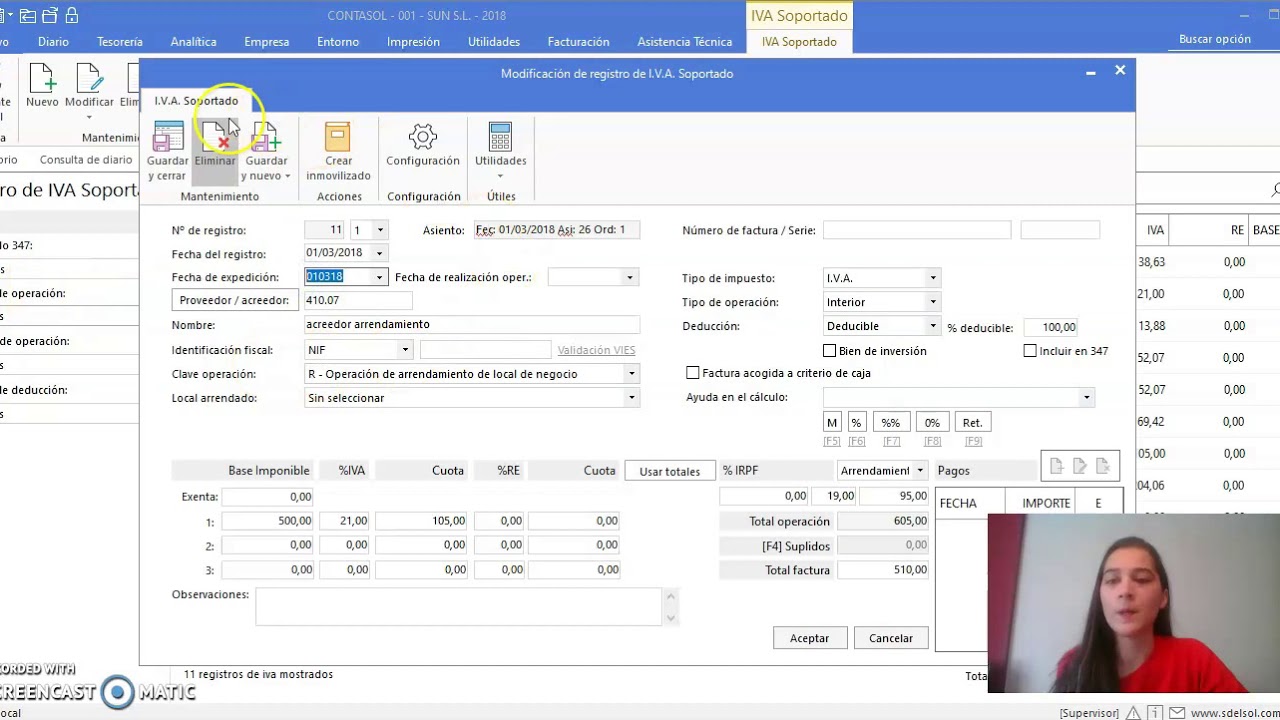 TUTORIAL CONTASOL - DUPLICAR ASIENTOS - YouTube