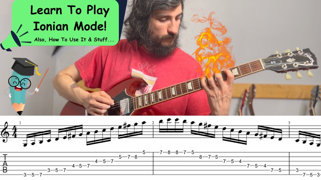 How To Play Ionian Mode On Guitar - YouTube