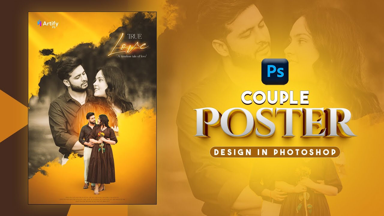 Couple Poster Design in Photoshop | Romantic Photo Editing Tutorial ...
