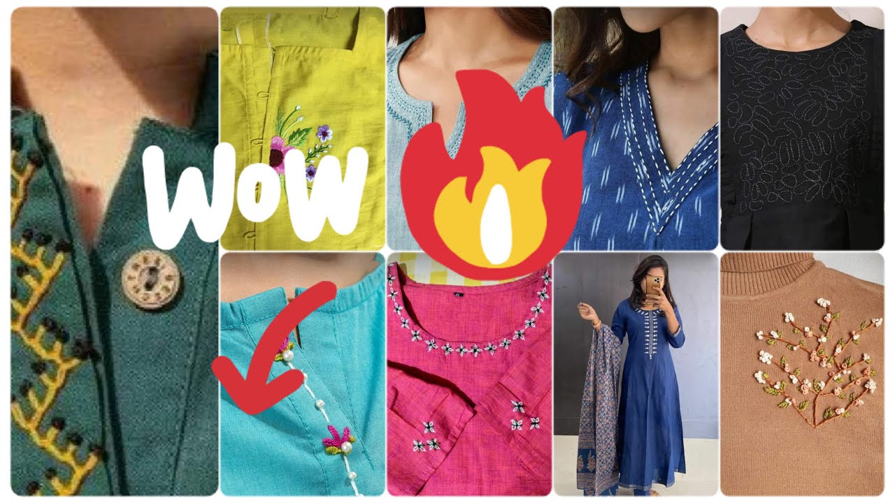 New elegant hand embroidery dress design - YouTube