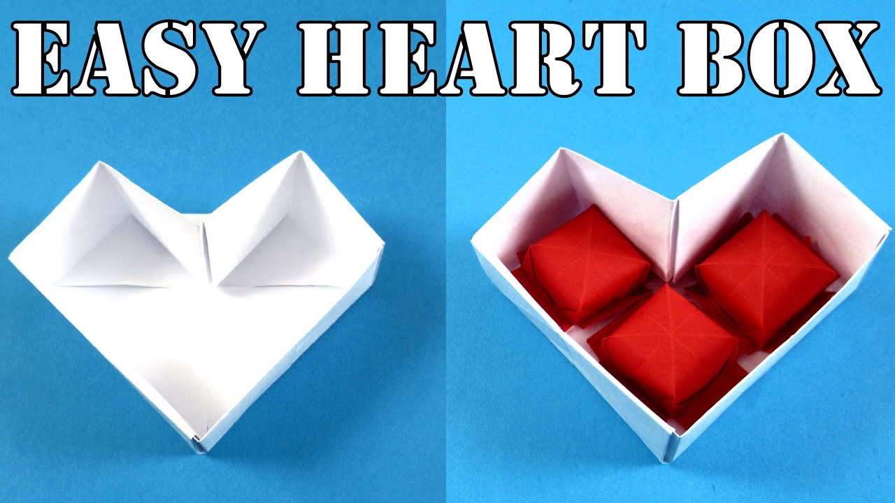 How to make an origami heart box - Easy Origami - YouTube