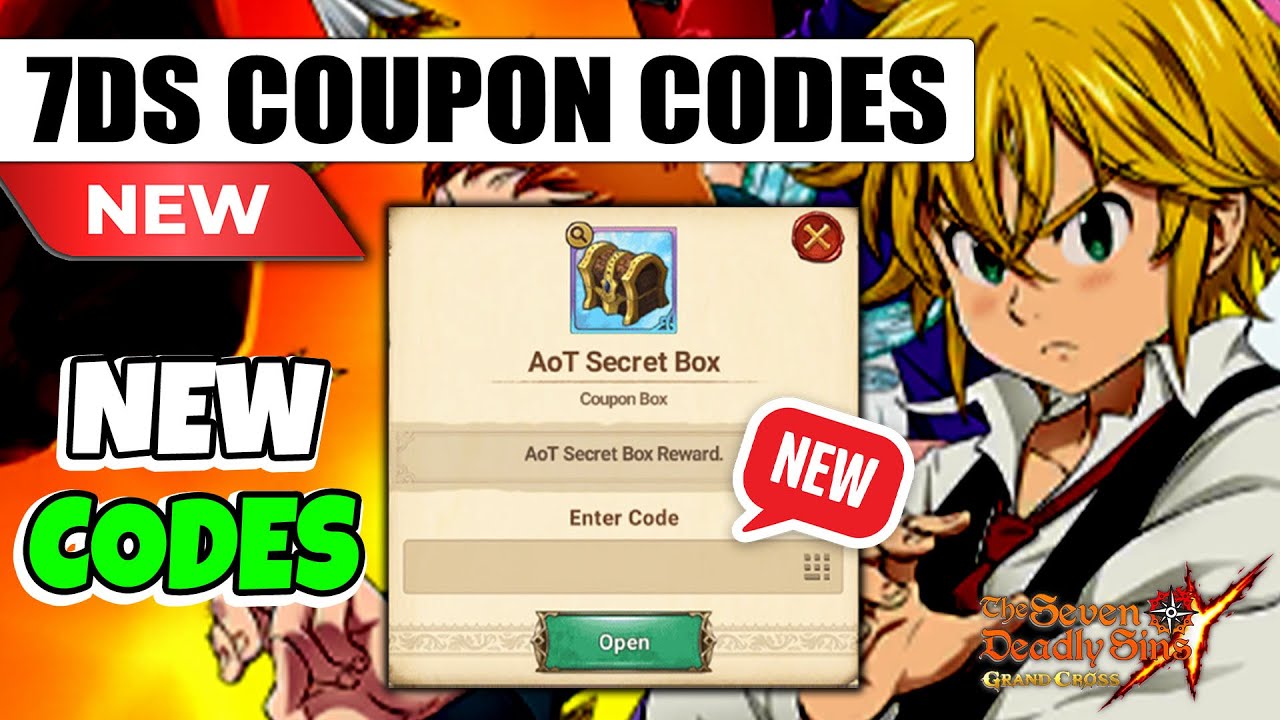 7DS CODES - 7DS COUPON CODE - SEVEN DEADLY SINS GRAND CROSS CODES - YouTube