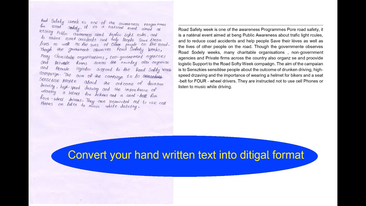 How to convert hand written text into ditigal format - YouTube
