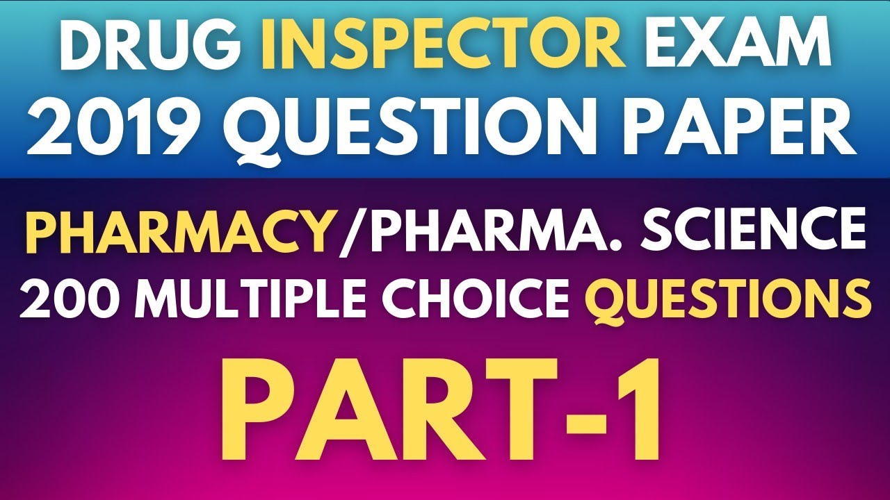 Drug Inspector 2019 Question Paper | Part-1 (TNPSC) - YouTube