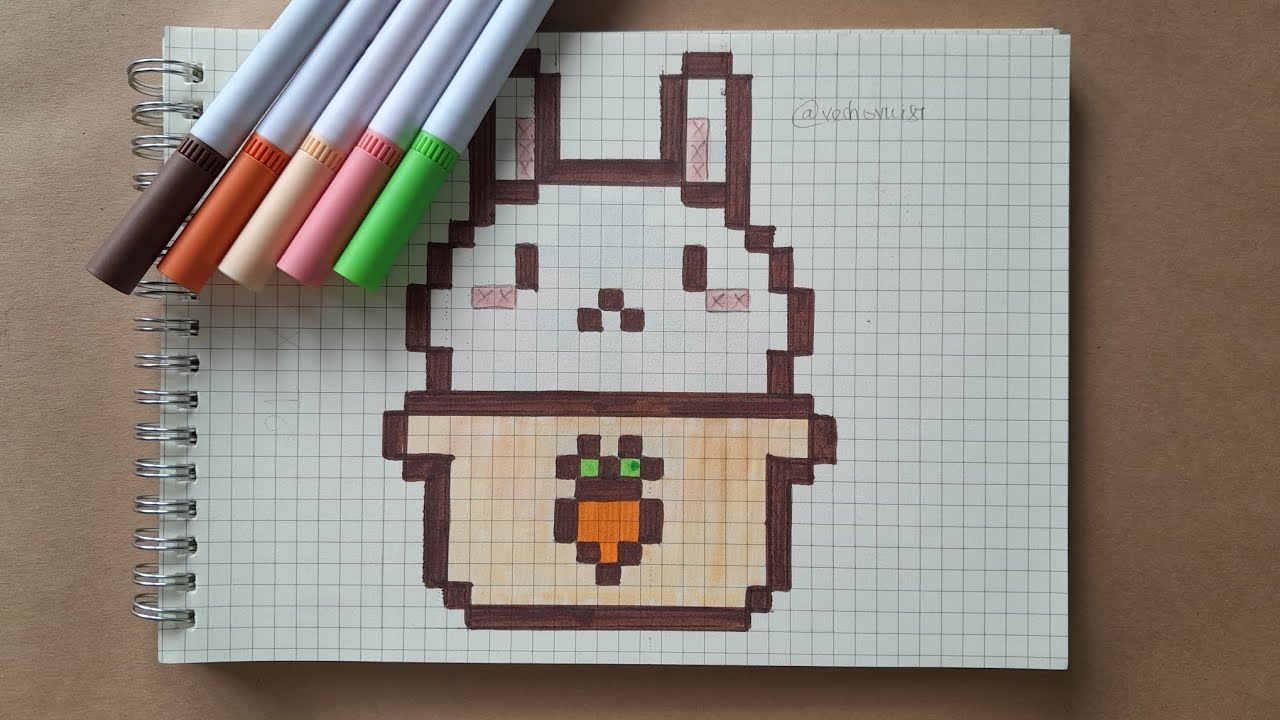 Vẽ Pixel Art #67: vẽ thỏ cute - YouTube