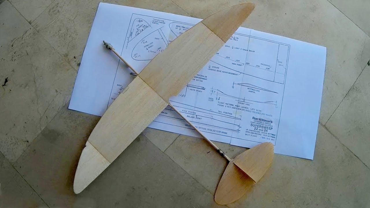 Ron Wittman's SuperSweep SS24 balsa glider build | wildlab.org - YouTube