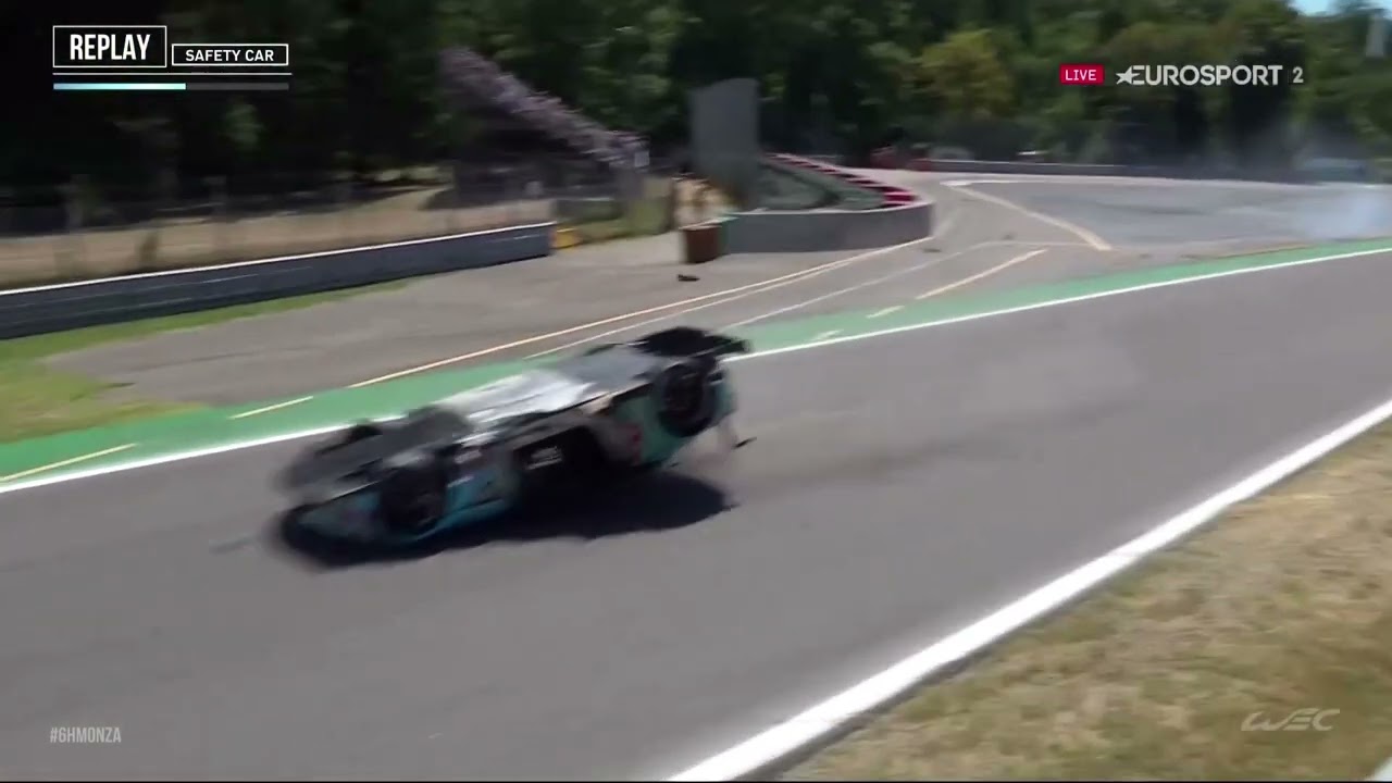 WEC Crash Monza1000km race. Massive Crash Aston Martin. Henrique Chaves ...