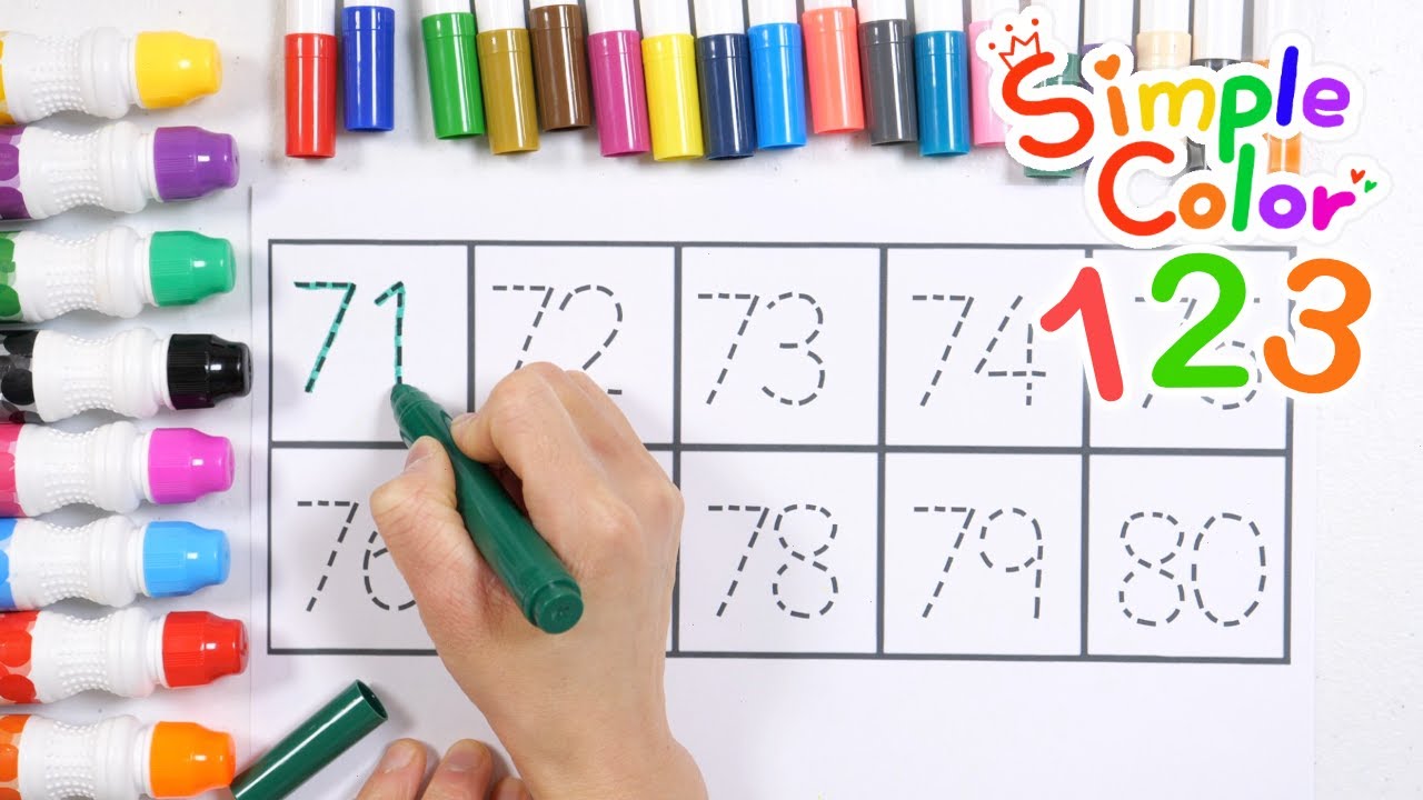 Write numbers from 71 to 80 | Learn 71 by listening to nursery rhymes ...