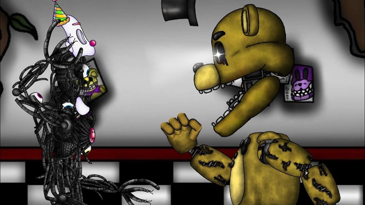 FNaF|Dc2|Golden Freddy Vs Ennard(Unwithereds Vs Scrap Withereds Part2 ...