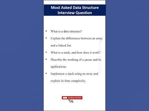 Important Data Structure Interview Questions #datastructures - YouTube