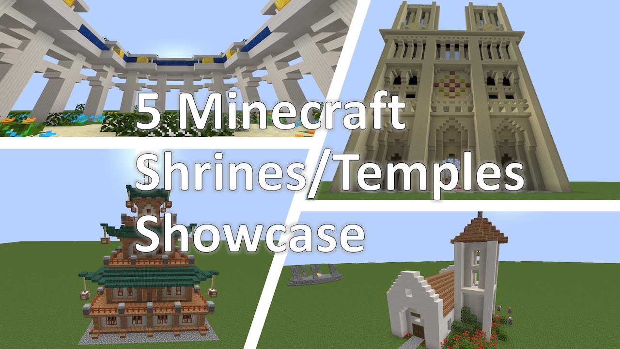 5 Minecraft Shrine/Temple Builds (Minecraft 1.15) - YouTube