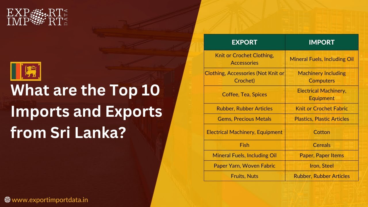 What Are the Top 10 Imports and Exports From Sri Lanka - YouTube