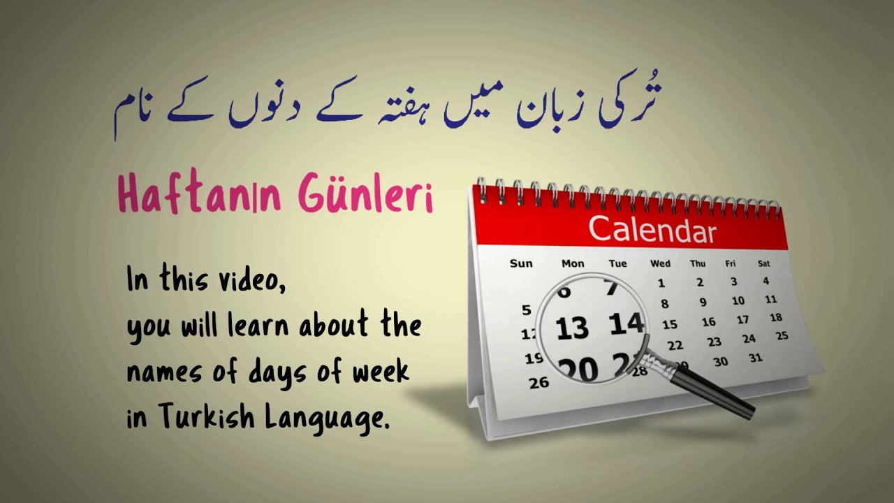 Days of the Week | Turkish Language | Asan Turki Zuban - YouTube