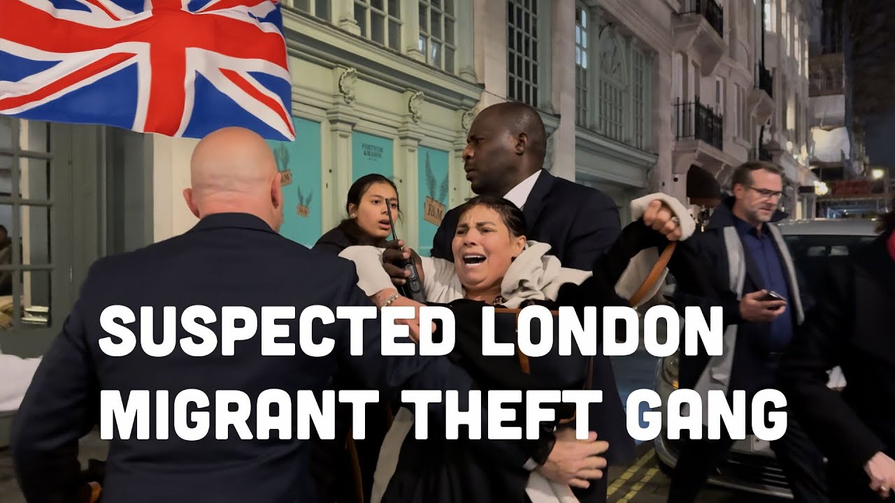 Suspected London migrant theft gang caught by store security - YouTube