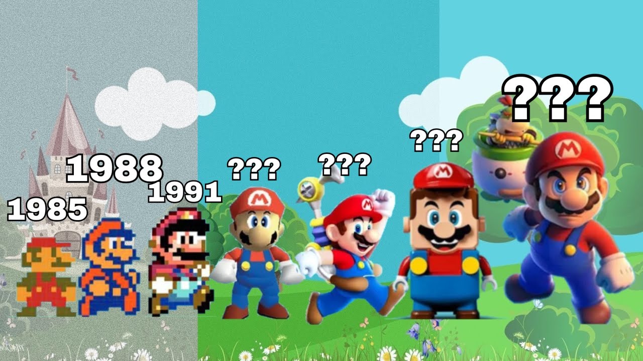 The evolution of Mario!!! Look how it was!!! | Relaxing painting for ...