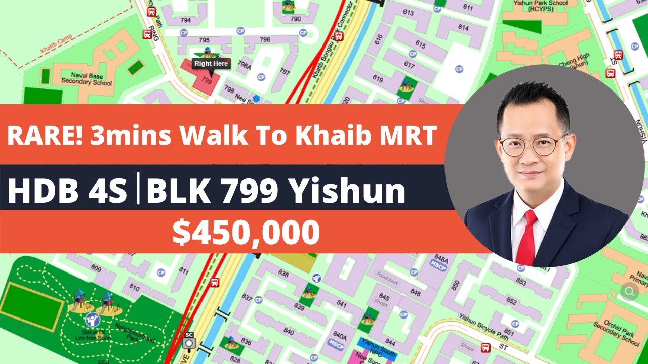 HDB Opposite Khatib MRT For Sale | Yishun Khatib 4 Room HDB Flat 3 Mins ...