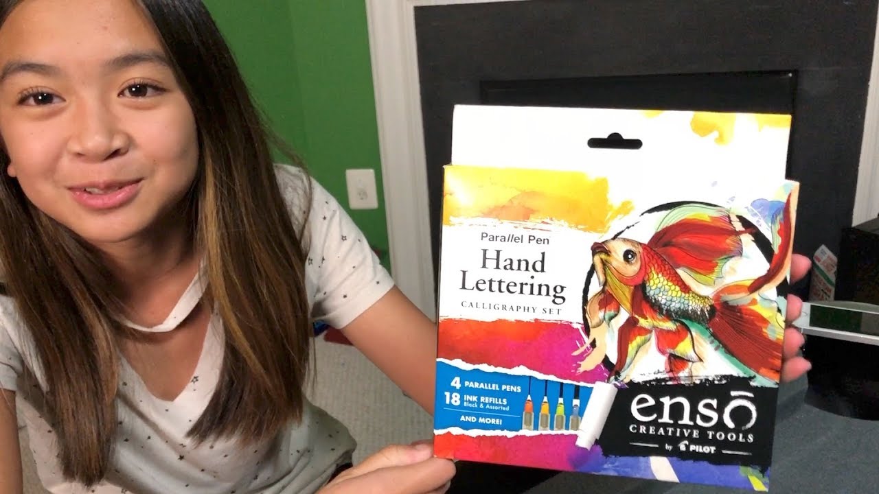 Isabelle Learns Caligraphy Using Pilot Enso Parallel Pen Kit - YouTube