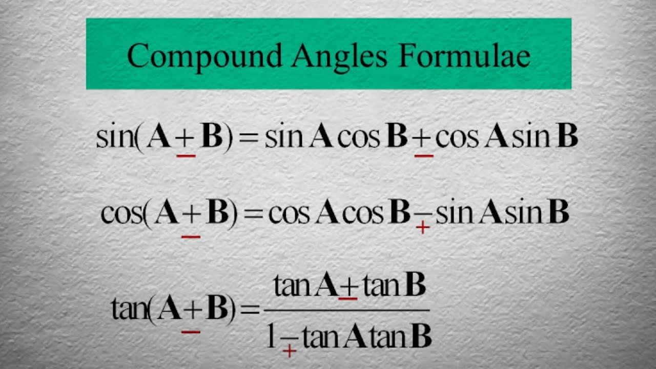 Part 1 : Compound angles N4 | Mathematics - YouTube