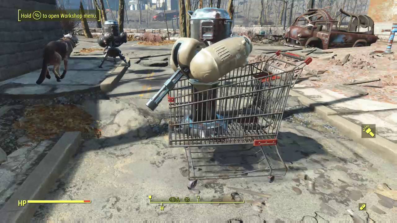 FALLOUT 4 Turrets in shopping carts. How to. XBOX No mods - YouTube