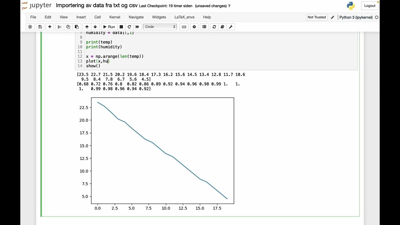 Importering Av Data Fra Txt Fil Og Plotting I Python Youtube