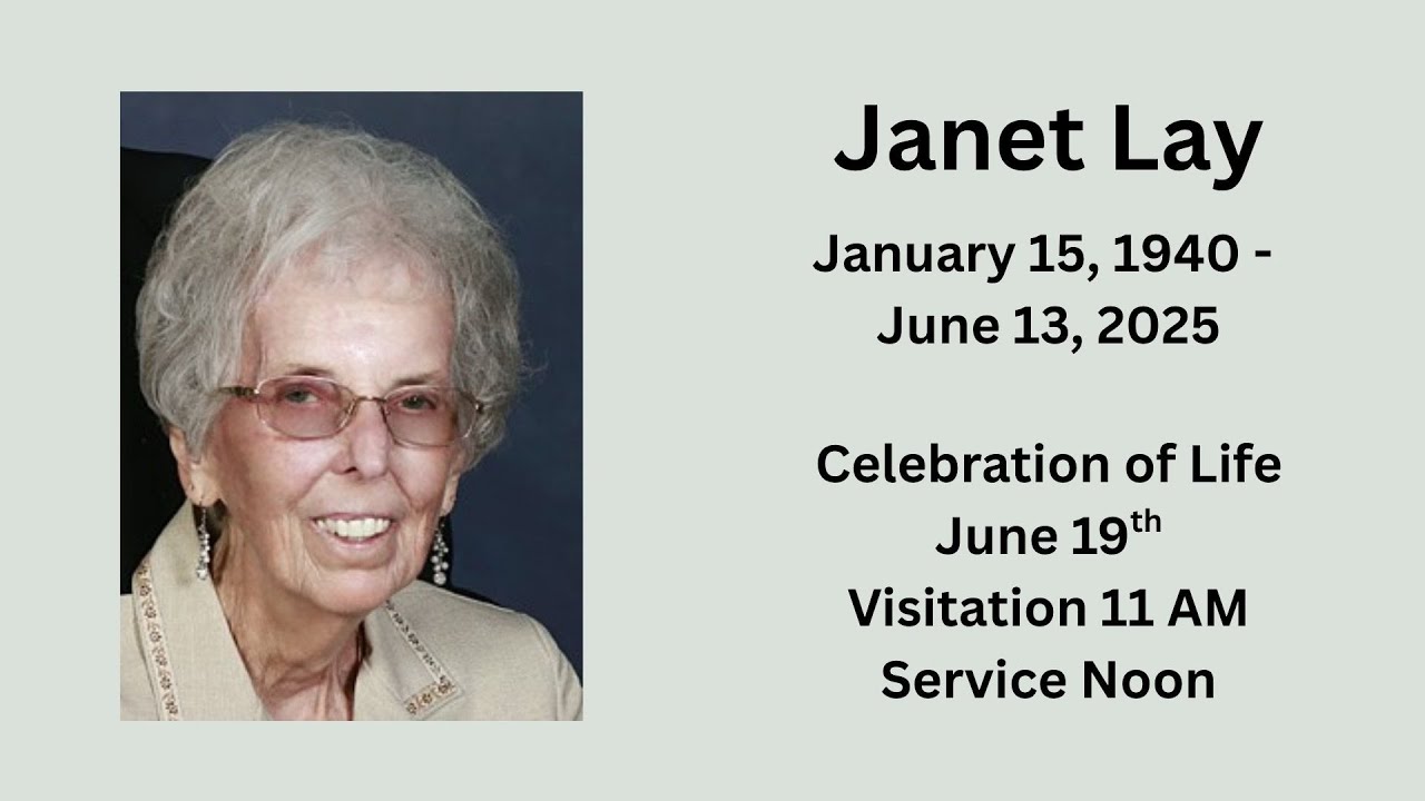Janet Lay Celebration of Life - June 19th 2025 12:00 PM - YouTube