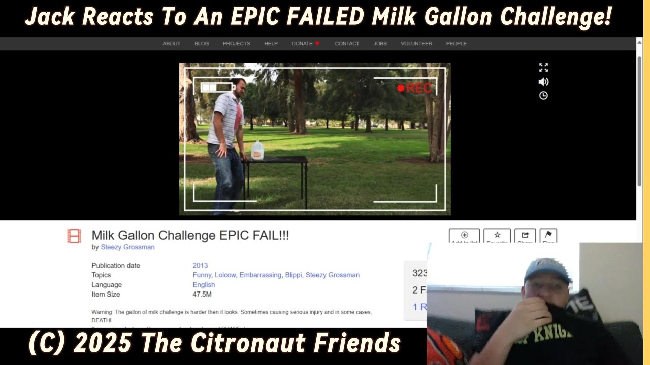Jack Reacts To An EPIC FAILED Milk Gallon Challenge! - YouTube