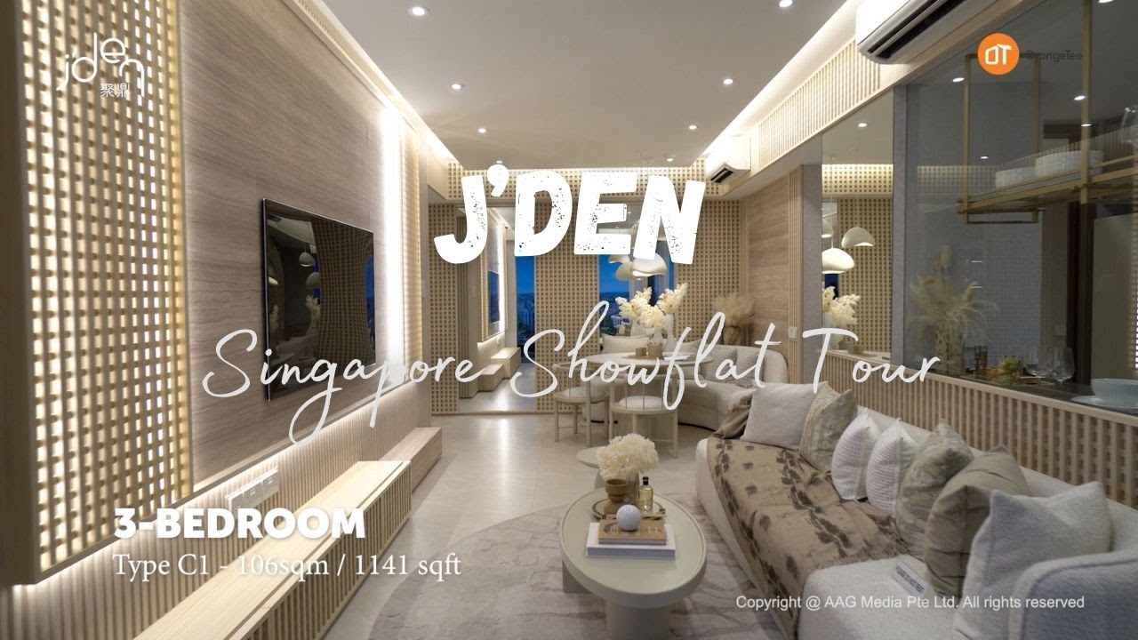 Singapore Showflat Tour - J'den | 3 Bedroom | Type C1 - 106 sqm / 1141 ...